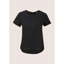 Madeleine Mode Shirtbluse MADELEINE "Blusenshirt Sommerbluse mit Rei&szlig;verschluss", Damen, Gr. 34, schwarz, Obermaterial: 97% Polyester PES. 3% Elasthan EL., Modern, gerade, Blusen, Rei&szlig;verschluss am R&uuml;cken