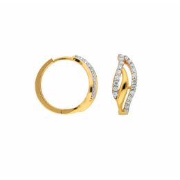 Adelia&acute;s Paar Creolen ADELIA&acute;S "Creolen Ohrringe 333 Gold ( 8K ) mit Zirkonia", silber, Ohrringe, Damen, Damen, Gold, Goldohrringe