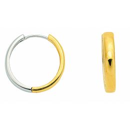 Adelia&acute;s Paar Creolen ADELIA&acute;S "18,5 mm ⌀ Creolen Ohrringe 585 Wei&szlig;gold ( 14K )", silber, Ohrringe, Damen, Damen, Gold, Goldohrringe