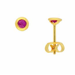 Adelia&acute;s Paar Ohrh&auml;nger ADELIA&acute;S "Ohrstecker Ohrringe 585 Gold ( 14K ) mit Rubin", rot (gold), Ohrringe, Damen, Damen, Gold, Goldohrringe