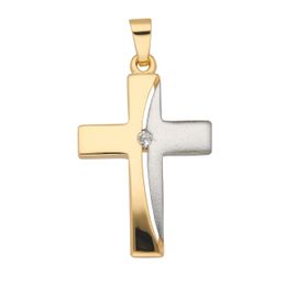 Adelia&acute;s Kettenanh&auml;nger ADELIA&acute;S "Kreuzanh&auml;nger 333 Gold ( 8K ) mit Zirkonia", silber, Schmuckanh&auml;nger, Damen, mit Zirkonia, Gold, Kettenanh&auml;nger, Goldanh&auml;nger Kreuz