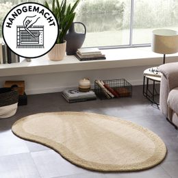 Wollteppich Theko "Gabbeh Super, Handweb, Teppich, Bord&uuml;re, reine Wolle" Gr. 70, beige, B:100cm H:9mm L:150cm, Wolle, Teppiche, Schlafzimmer, Wohnzimmer, Esszimmer, auch als L&auml;ufer, eckig oder rund