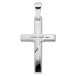 Adelia&acute;s Kettenanh&auml;nger ADELIA&acute;S "333 Wei&szlig;gold Kreuz Anh&auml;nger", silber, Schmuckanh&auml;nger, Damen, Gold, Kettenanh&auml;nger, Goldschmuck f&uuml;r Damen & Herren