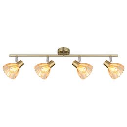 Globo LIGHTING Deckenspot "ZACHERY", gold (messingfarben matt), 4, &Oslash; 10cm H: 19cm, 1 Stk., Leuchten, Strahler mit Chrom, Glas, schwenkbar, Deckenspot
