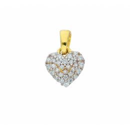 Adelia&acute;s Kettenanh&auml;nger ADELIA&acute;S "333 Gold Anh&auml;nger Herz", gold, Schmuckanh&auml;nger, Damen, Gold, Kettenanh&auml;nger, mit Zirkonia Goldschmuck f&uuml;r Damen