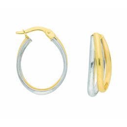 Adelia&acute;s Paar Creolen ADELIA&acute;S "Creolen Ohrringe 333 Wei&szlig;gold ( 8K )", gold, Ohrringe, Damen, Damen, Gold, Goldohrringe