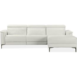 Ecksofa OTTO HOME "LUND, L-Form, 261cm, man. o. elektr. Relaxfunktion (mit USB-A)", beige (creme), B:261cm H:97cm T:179cm, Kunstleder 100% Polyurethan, Sofas, Ecksofa, und Kopfteilverstellung