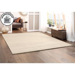 Wollteppich Theko "Janne, Berber Teppich, Wolle, meliert, handgearbeitet" Gr. 1, beige (natur), B:60cm H:20mm L:90cm, Wolle, Teppiche, handgetuftet, Wohnzimmer, Schlafzimmer, Esszimmer