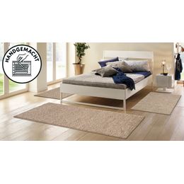 Bettumrandung OTTO HOME "Wolly, Handweb Teppiche" Gr. 14, beige (sand), H:14mm, Obermaterial: 93% Wolle, 7% Polyester, Bettumrandungen, Bettvorleger, Wolle, handgewebt, L&auml;ufer-Set Wohnzimmer, Schlafzimmer