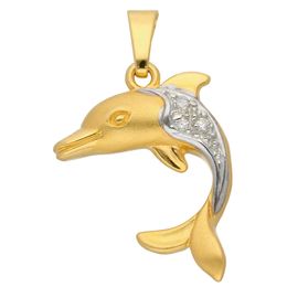 Adelia&acute;s Kettenanh&auml;nger ADELIA&acute;S "333 Gold Anh&auml;nger Delphin", gold, Schmuckanh&auml;nger, Damen, Gold, Kettenanh&auml;nger, mit Zirkonia Goldschmuck f&uuml;r Damen