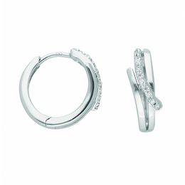 Adelia&acute;s Paar Creolen ADELIA&acute;S "Creolen Ohrringe 333 Wei&szlig;gold ( 8K ) mit Zirkonia", silber, Ohrringe, Damen, Damen, Gold, Goldohrringe