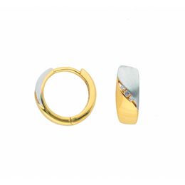 Adelia&acute;s Paar Creolen ADELIA&acute;S "Creolen Ohrringe 585 Gold ( 14K ) mit Zirkonia", silber, Ohrringe, Damen, Damen, Gold, Goldohrringe