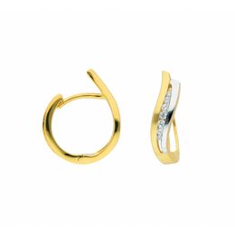 Adelia&acute;s Paar Creolen ADELIA&acute;S "Creolen Ohrringe 585 Gold ( 14K ) mit Zirkonia", silber, Ohrringe, Damen, Damen, Gold, Goldohrringe
