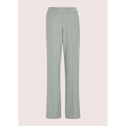 Madeleine Mode Stoffhose MADELEINE "B&uuml;gelfaltenhose Palazzohose mit Teildehnbund", Damen, Gr. 34, N + K Gr, grau (graphit, melange), Obermaterial: 68% Polyester PES. 28% Viskose CV. 4% Elasthan EL., Modern, gerade, Hosen Stoffhose, seitlicher Teildehnbund