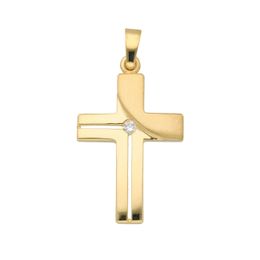 Adelia&acute;s Kettenanh&auml;nger ADELIA&acute;S "Kreuzanh&auml;nger 333 Gold ( 8K ) mit Zirkonia", gold, Schmuckanh&auml;nger, Damen, mit Zirkonia, Gold, Kettenanh&auml;nger, Goldanh&auml;nger Kreuz