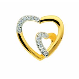Adelia&acute;s Kettenanh&auml;nger ADELIA&acute;S "Herzanh&auml;nger 333 Gold ( 8K ) mit Zirkonia", silber, Schmuckanh&auml;nger, Damen, mit Zirkonia, Gold, Kettenanh&auml;nger, Goldanh&auml;nger Herz