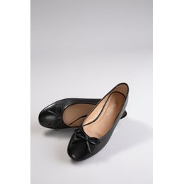 Ballerina ANISTON SHOES, Damen, Gr. 40, schwarz, Lederimitat, Basic, Schuhe Ballerina, Loafer, Slipper, mit su&szlig;er Schleife, Topseller