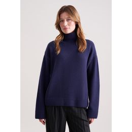 Strickpullover Seidensticker, Damen, Gr. M, dunkelblau, 80% Wolle, 15% Polyamid, 5% Kaschmir, unifarben, relaxed fit, ohne Ausschnitt, Pullover Strickpullover, Sweater Uni