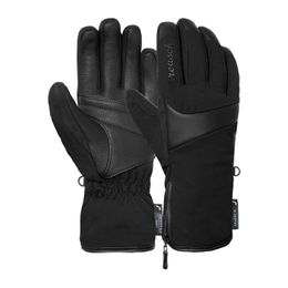 Skihandschuhe Reusch "Madison R-TEX XT", Damen, Gr. 7, schwarz, 75% Polyester, 18% Ziegenleder, 6% Lederimitat, 1% Polyamid, unifarben, Handschuhe, mit wasserdichter, atmungsaktiver Funktion