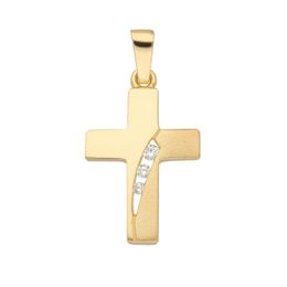 Adelia&acute;s Kettenanh&auml;nger ADELIA&acute;S "Kreuzanh&auml;nger 333 Gold ( 8K ) mit Zirkonia", gold, Schmuckanh&auml;nger, Damen, mit Zirkonia, Gold, Kettenanh&auml;nger, Goldanh&auml;nger Kreuz