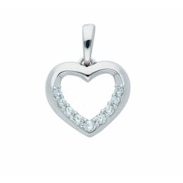 Adelia&acute;s Kettenanh&auml;nger ADELIA&acute;S "333 Wei&szlig;gold Anh&auml;nger Herz", silber, Schmuckanh&auml;nger, Damen, Gold, Kettenanh&auml;nger, mit Zirkonia Goldschmuck f&uuml;r Damen