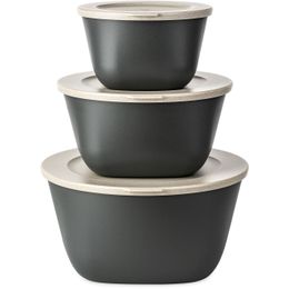 Aufbewahrungssch&uuml;ssel Koziol "CONNECT BOX SET STOCKHOLM", grau (nature ash grau), B:25cm H:13cm L:25,5cm, Kunststoff, Lebensmittelaufbewahrungsbeh&auml;lter, (1 + 2 + 4 L), melaminfrei, CO&sup2; neutrale Produktion