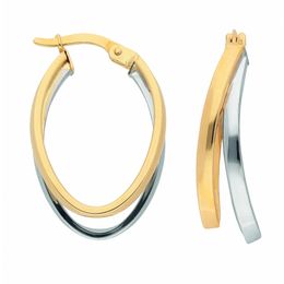 Adelia&acute;s Paar Creolen ADELIA&acute;S "Creolen Ohrringe 333 Wei&szlig;gold ( 8K )", gold, Ohrringe, Damen, Damen, Gold, Goldohrringe