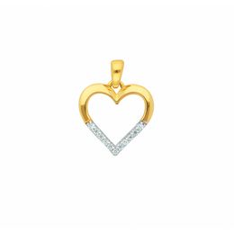 Adelia&acute;s Kettenanh&auml;nger ADELIA&acute;S "333 Gold Anh&auml;nger Herz", gold, Schmuckanh&auml;nger, Damen, Gold, Kettenanh&auml;nger, mit Zirkonia Goldschmuck f&uuml;r Damen
