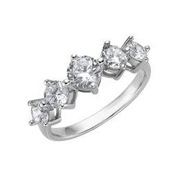 Silberring "mit wei&szlig;en Zirkonia, Silber 925" Gr. 58, wei&szlig;, Giorgio Martello MILANO, Fingerringe, Damen, 58, Silber 925 (Sterlingsilber), Silberring