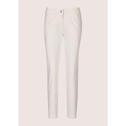 Madeleine Mode Stoffhose MADELEINE "Hose Schlanke Five-Pocket mit Stretch-Komfort", Damen, Gr. 34, N-Gr, wei&szlig; (wollwei&szlig;), Obermaterial: 71% Baumwolle CO. 26% Modal CMD. 3% Elasthan EL., Modern, Hosen Stoffhose, Stretch-Komfort