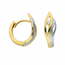 Adelia&acute;s Paar Creolen ADELIA&acute;S "Creolen Ohrringe 333 Gold ( 8K ) mit Zirkonia", silber, Ohrringe, Damen, Damen, Gold, Goldohrringe