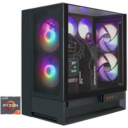 Cougar Gaming-PC "OmnyX BK 8078 AMD Ryzen 7 9700X 32GB DDR5 2TB SSD RTX 5070Ti", schwarz, Microsoft Windows 11 Home (64 Bit), 32 GB RAM 2.000 GB SSD, Desktop-PCs, Windows 11, DDR5 RAM, Wasserk&uuml;hlung