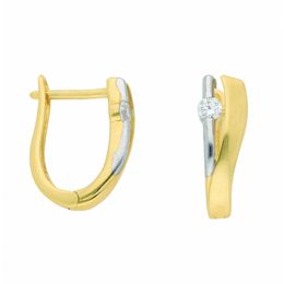 Adelia&acute;s Paar Creolen ADELIA&acute;S "Creolen Ohrringe 333 Gold ( 8K ) mit Zirkonia", silber, Ohrringe, Damen, Damen, Gold, Goldohrringe