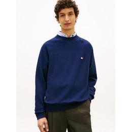 Sweatshirt Tommy Hilfiger "TOMMY FLAG ELEVATED SWEATSHIRT", Herren, Gr. L, carbon navy, Sweatware, Obermaterial: 100% Baumwolle, normal, Rundhals, Rippb&uuml;ndchen, Sweatshirts Sweatshirt
