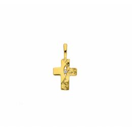 Adelia&acute;s Kettenanh&auml;nger ADELIA&acute;S "Kreuzanh&auml;nger 585 Gold ( 14K ) mit Zirkonia", gold, Schmuckanh&auml;nger, Damen, mit Zirkonia, Gold, Kettenanh&auml;nger, Goldanh&auml;nger Kreuz