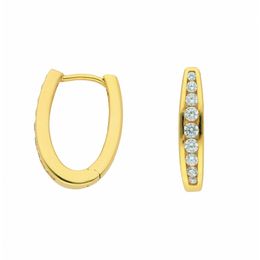 Adelia&acute;s Paar Creolen ADELIA&acute;S "Creolen Ohrringe 333 Gold ( 8K ) mit Zirkonia", gold, Ohrringe, Damen, Damen, Gold, Goldohrringe