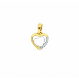 Adelia&acute;s Kettenanh&auml;nger ADELIA&acute;S "Herzanh&auml;nger 333 Gold ( 8K ) mit Zirkonia", gold (silber), Schmuckanh&auml;nger, Damen, mit Zirkonia, Gold, Kettenanh&auml;nger, Goldanh&auml;nger Herz