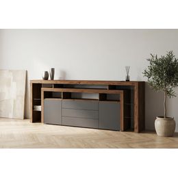 borchardt M&ouml;bel Sideboard BORCHARDT M&Ouml;BEL "Rosario", grau (vintage, graphit matt), B:220cm H:88cm T:35cm, Sideboards, Sideboard, Breite 220 cm
