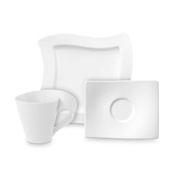Villeroy & Boch Geschirr-Set VILLEROY & BOCH "Kaffee Set NewWave 12er Set wei&szlig;", wei&szlig;, Porzellan, Geschirr-Sets, Geschirr-Set