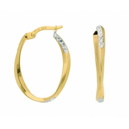 Adelia&acute;s Paar Creolen ADELIA&acute;S "Creolen Ohrringe 333 Gold ( 8K )", silber, Ohrringe, Damen, Damen, Gold, Goldohrringe