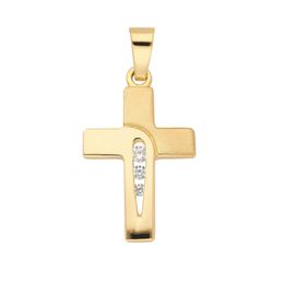 Adelia&acute;s Kettenanh&auml;nger ADELIA&acute;S "Kreuzanh&auml;nger 333 Gold ( 8K ) mit Zirkonia", gold, Schmuckanh&auml;nger, Damen, mit Zirkonia, Gold, Kettenanh&auml;nger, Goldanh&auml;nger Kreuz