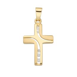 Adelia&acute;s Kettenanh&auml;nger ADELIA&acute;S "Kreuzanh&auml;nger 333 Gold ( 8K ) mit Zirkonia", gold, Schmuckanh&auml;nger, Damen, mit Zirkonia, Gold, Kettenanh&auml;nger, Goldanh&auml;nger Kreuz