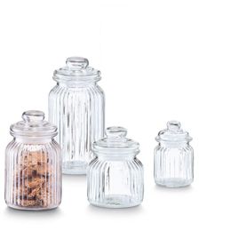 Vorratsglas zeller PRESENT "Nostalgie", transparent, Glas, Lebensmittelaufbewahrungsbeh&auml;lter, nostalgisches Design
