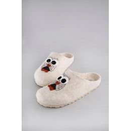 Clog ANISTON SHOES, Damen, Gr. 39, beige, Textil, meliert, Schuhe Clog, Hausschuh, mit ergonomisch gefomtem Fu&szlig;bett- Weite G