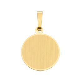 Adelia&acute;s Kettenanh&auml;nger ADELIA&acute;S "585 Gold Gravurplatte Anh&auml;nger &Oslash; 13,6 mm", gold, Schmuckanh&auml;nger, Damen, Gold, Kettenanh&auml;nger, Goldschmuck f&uuml;r Damen
