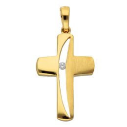 Adelia&acute;s Kettenanh&auml;nger ADELIA&acute;S "333 Gold Kreuz Anh&auml;nger", gold, Schmuckanh&auml;nger, Damen, mit Zirkonia, Gold, Kettenanh&auml;nger, mit Zirkonia Goldschmuck f&uuml;r Damen & Herren
