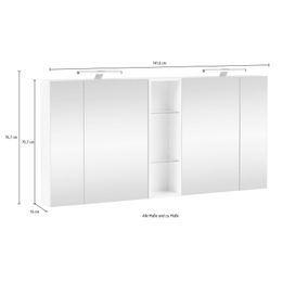 Spiegelschrank Schildmeyer "Duo made in Germany", wei&szlig;, B:141,6cm H:76,7cm T:16cm, FSC-zertifizierter Holzwerkstoff, Schr&auml;nke, Spiegelschrank, made in Germany