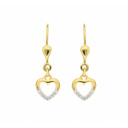 Adelia&acute;s Paar Ohrh&auml;nger ADELIA&acute;S "Ohrh&auml;nger Ohrringe 333 Gold ( 8K ) mit Zirkonia", silber, Ohrringe, Damen, Damen, Gold, Goldohrringe