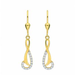 Adelia&acute;s Paar Ohrh&auml;nger ADELIA&acute;S "Ohrh&auml;nger Ohrringe 333 Gold ( 8K ) mit Zirkonia", silber, Ohrringe, Damen, Damen, Gold, Goldohrringe