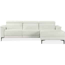 Ecksofa OTTO HOME "LUND, L-Form, 261cm, man. o. elektr. Relaxfunktion (mit USB-A)", beige (creme), B:261cm H:97cm T:179cm, Kunstleder 100% Polyurethan, Sofas, Ecksofa, und Kopfteilverstellung